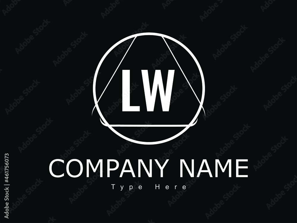 LW lw letter design logo logotype icon concept with font and classic ...