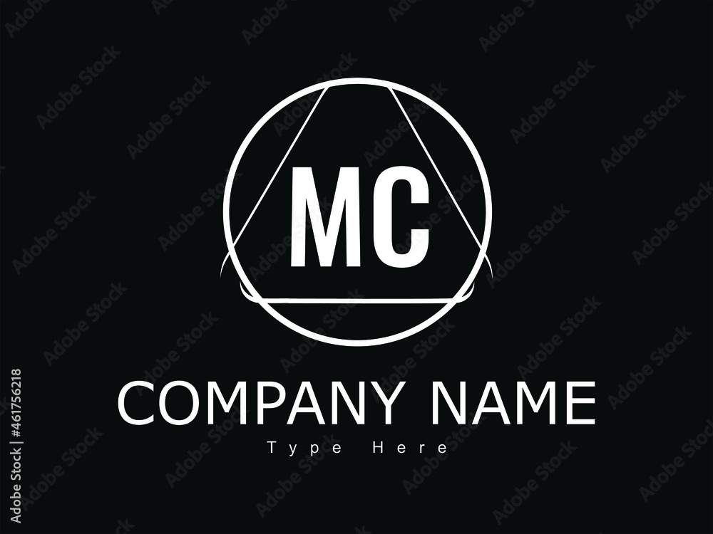 MC mc letter design logo logotype icon concept with font and classic ...
