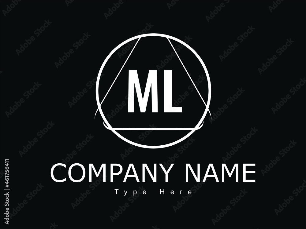 ML ml letter design logo logotype icon concept with font and classic ...