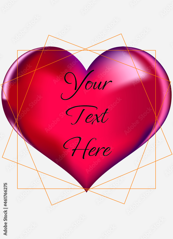 invitation card love. heart and geometric frame invitation card ...