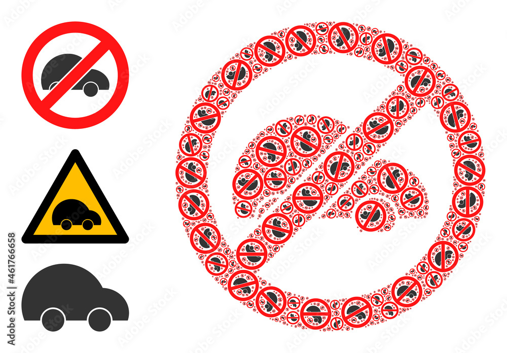 Itself fractal mosaic stop private car. Vector stop private car mosaic ...