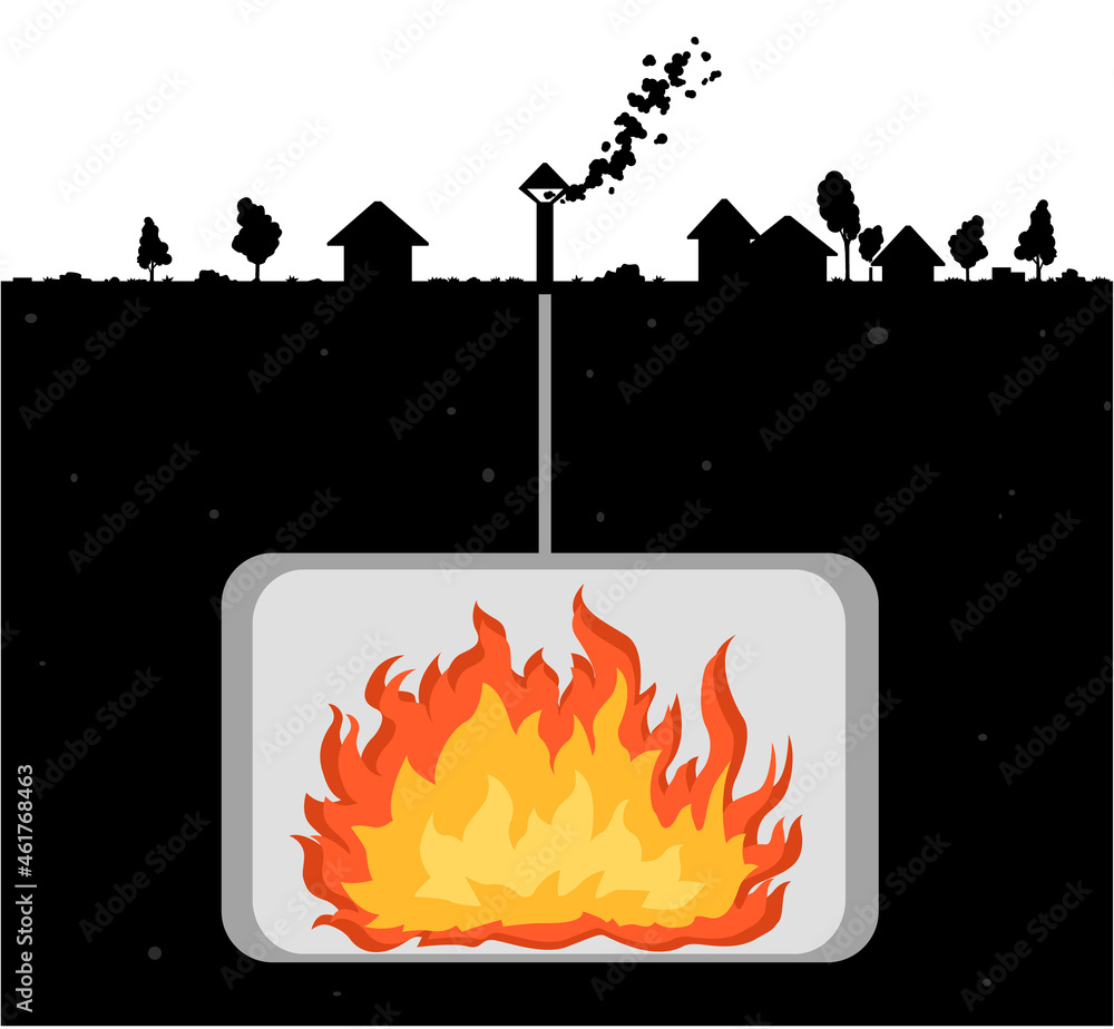 Vetor de Underground Fire Cartoon do Stock | Adobe Stock