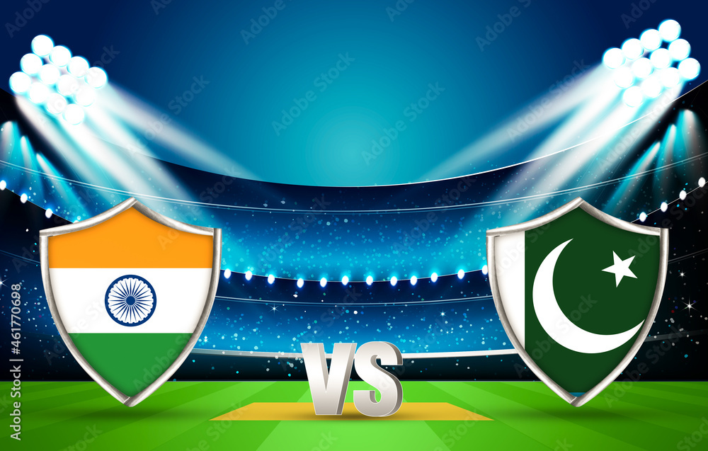 India Vs Pakistan Cricket Match Championship Background in 3D Rendered ...
