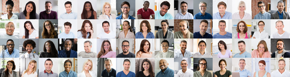 People Face Headshots. Diverse Group Avatars Stock Photo | Adobe Stock