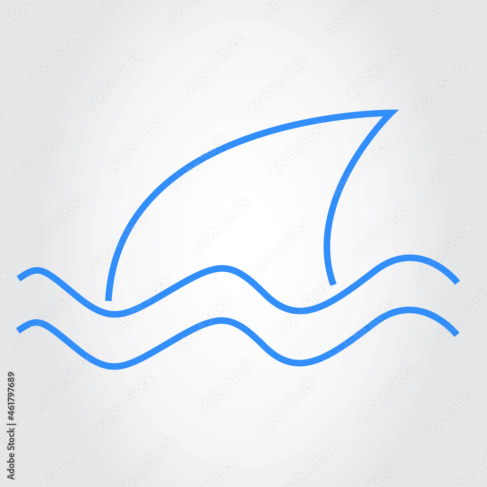 Shark icon isolated on gray background. Trendy shark icon in flat style ...