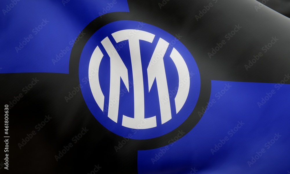 Logo of Italian football club Inter Milan on waving fabric. Editorial ...