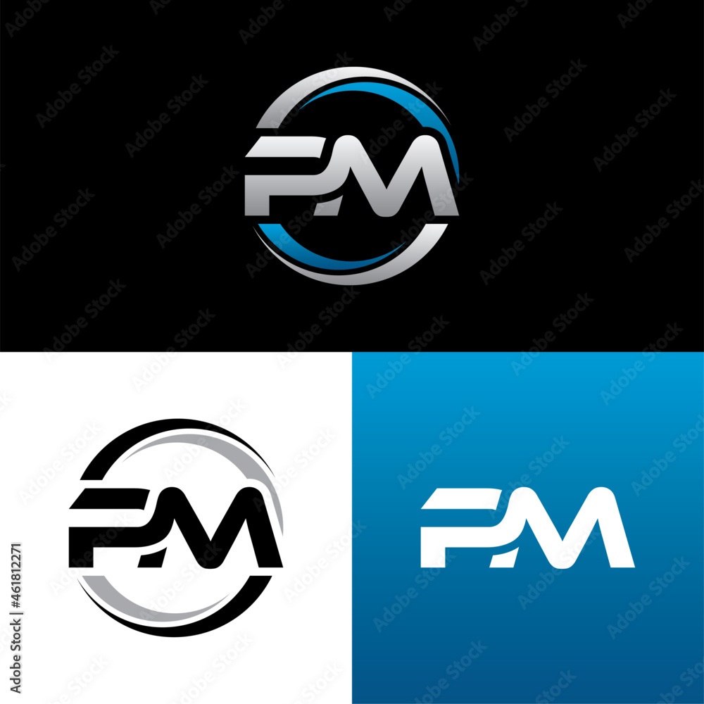 PM Letter Initial Logo Design Template Vector Illustration Stock Vector ...