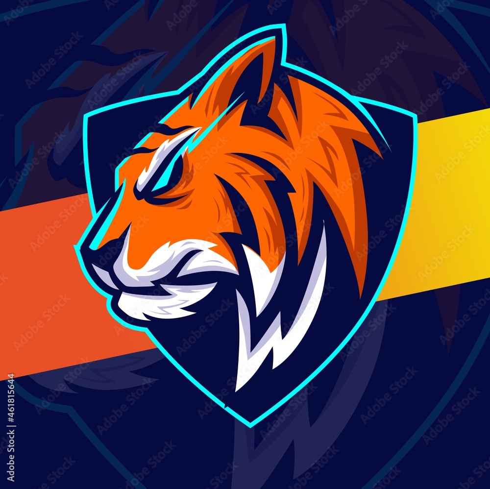 tiger head mascot esport character design for game sport and animal ...