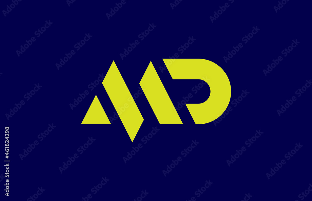 combination of alphabet letter m and d, md logo design Stock Vector ...