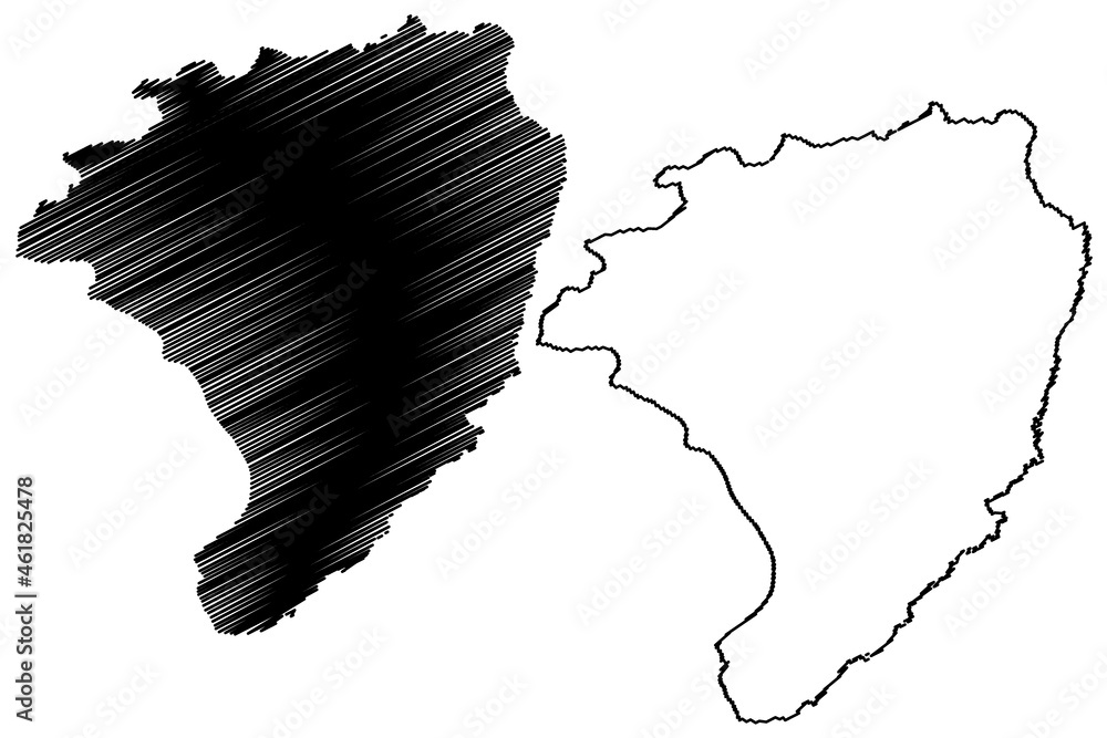 Karbi Anglong district (Assam State, Republic of India) map vector ...
