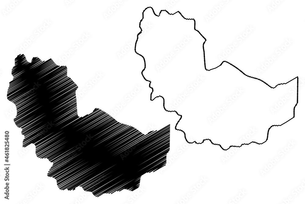 Karimnagar district (Telangana State, Republic of India) map vector ...