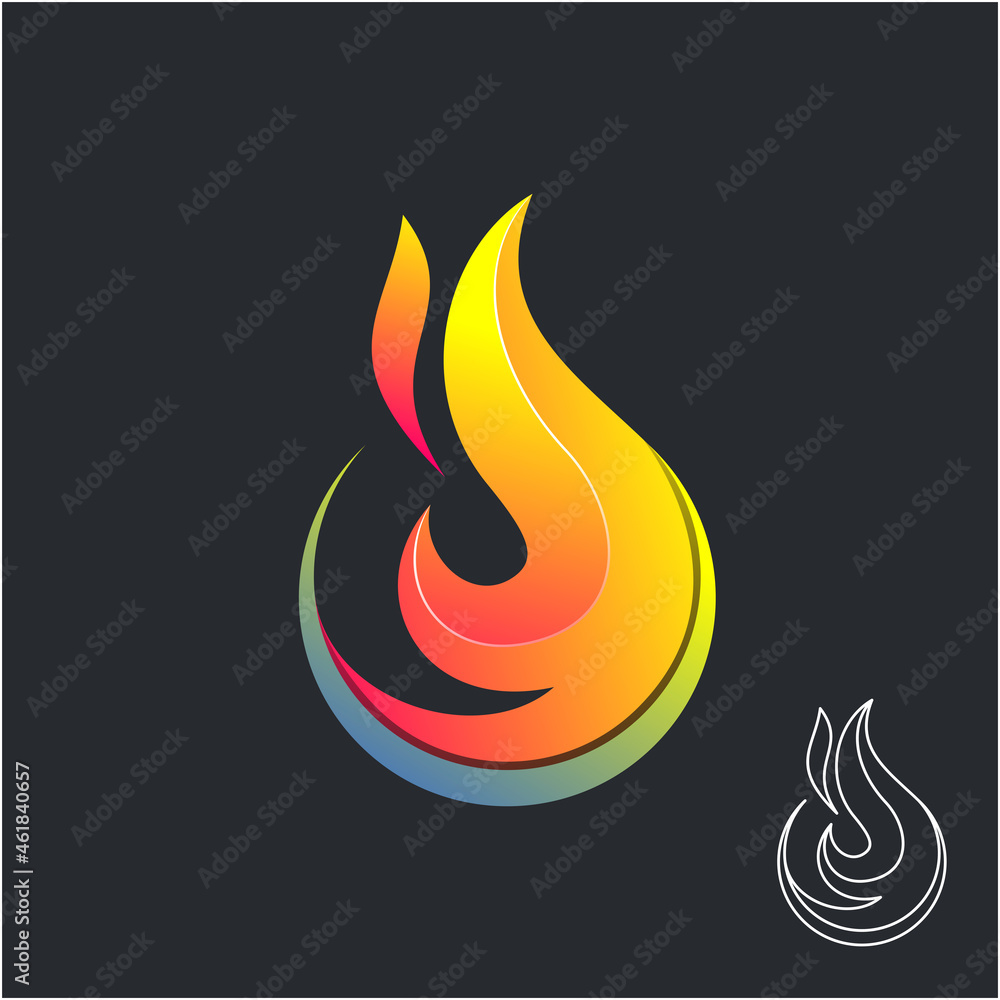 Unique Fire Flame Logo Template Stock Vector | Adobe Stock