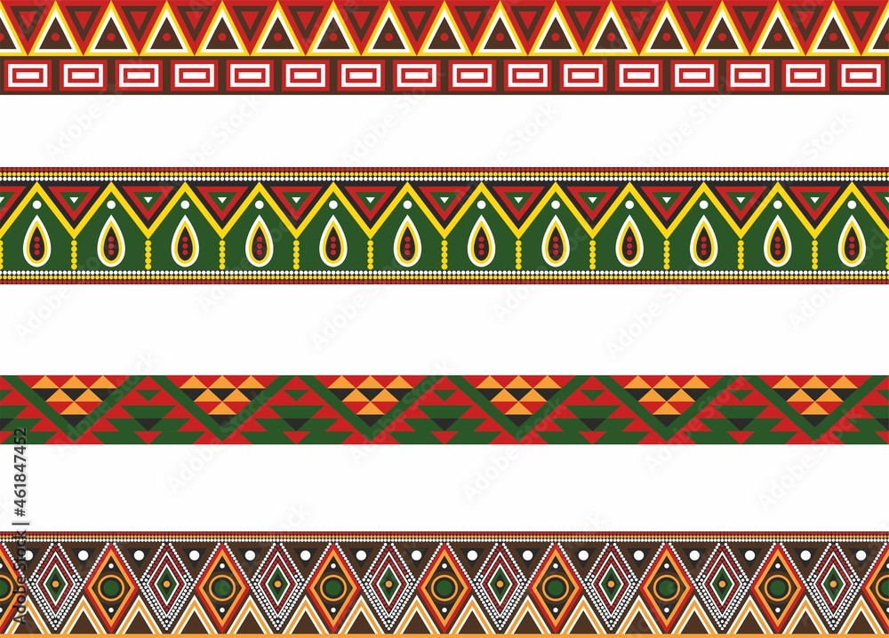 Vector set of colored Native American national borders. frames in the ...