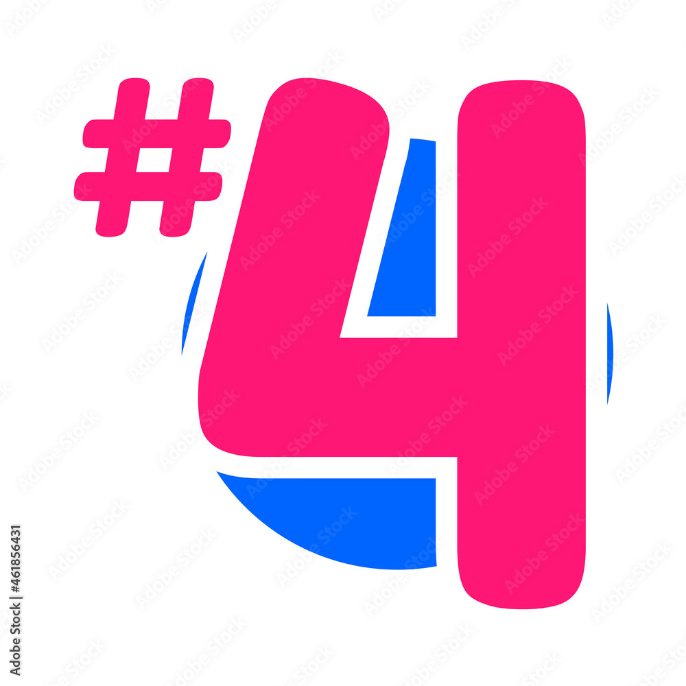 Fourth Place Sign - Amazing vector template of rounded 4th place sign ...