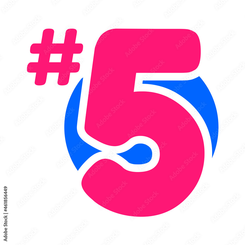 Fifth Place Sign - Amazing vector template of rounded 5th place sign ...