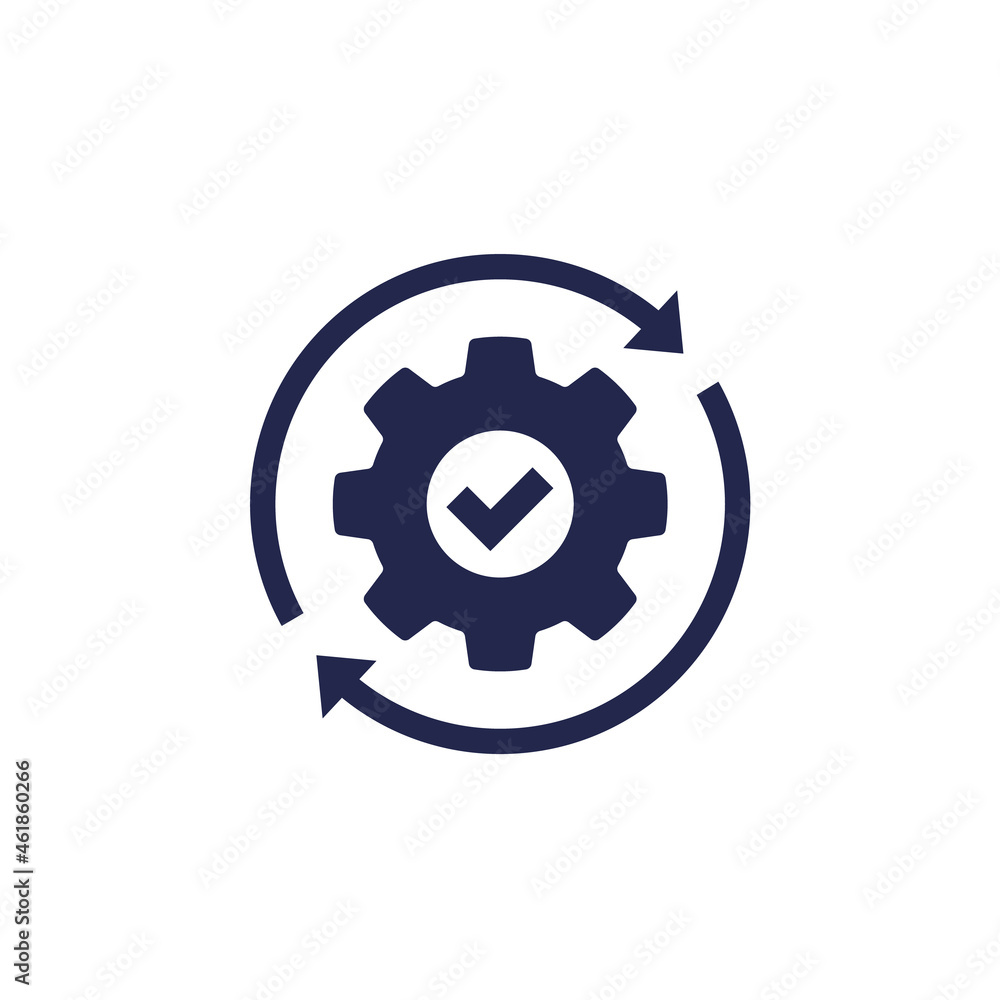 operation, process icon with gear Stock Vector | Adobe Stock