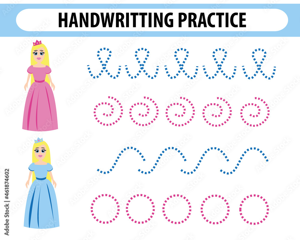 Handwriting practice sheet. Educational children game, printable ...