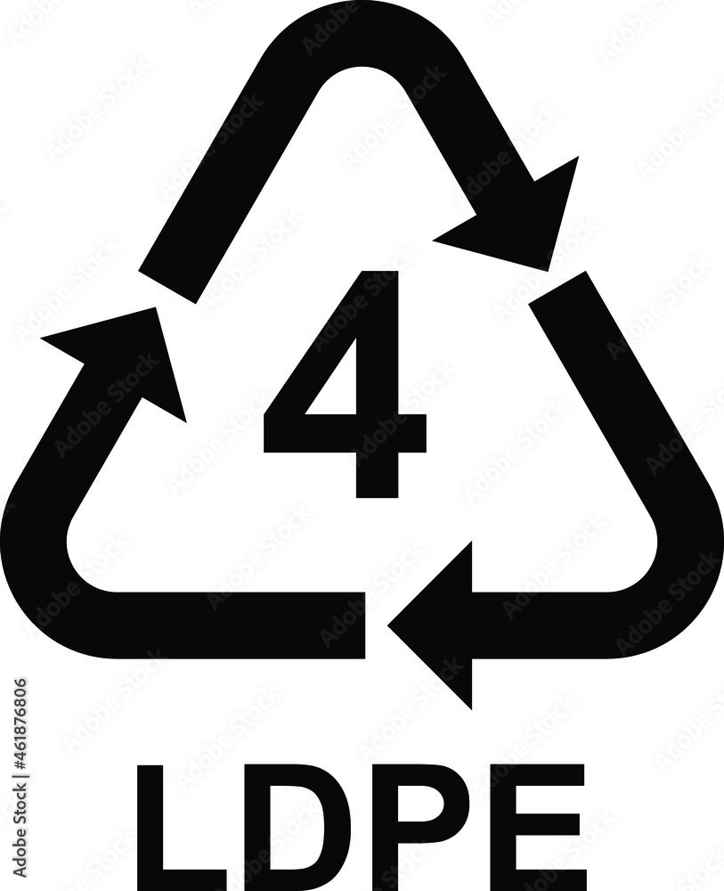 Recycling Symbols number 4 LDPE, vector. Stock Vector | Adobe Stock