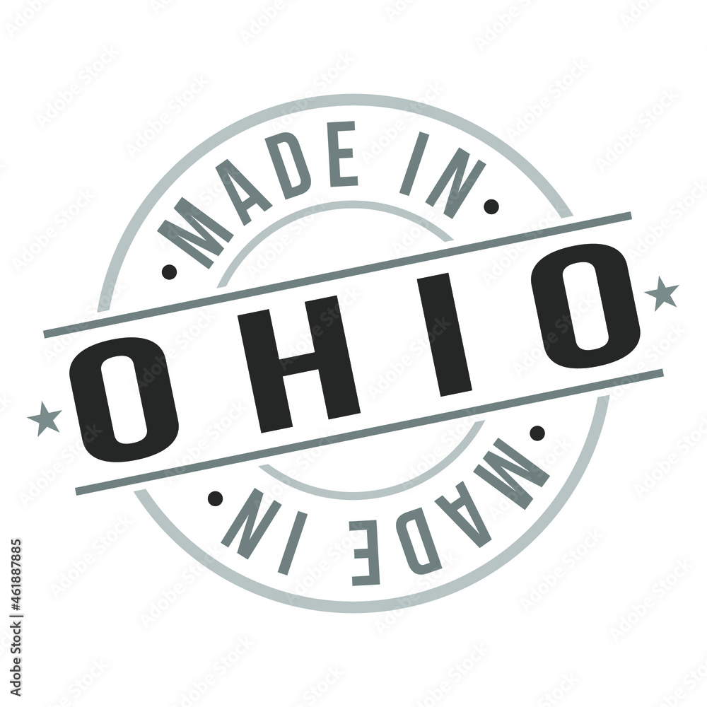 Made In Ohio Stamp Logo Icon Symbol Design. Seal National Product Badge ...