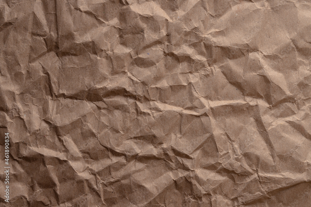 crumpled paper.sheet of brown cardboard paper. detailed high resolution ...