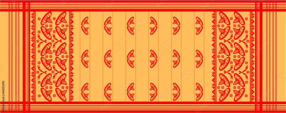 muga gamosa or gamusa from assam.gamosa textile pattern. gamosa or ...