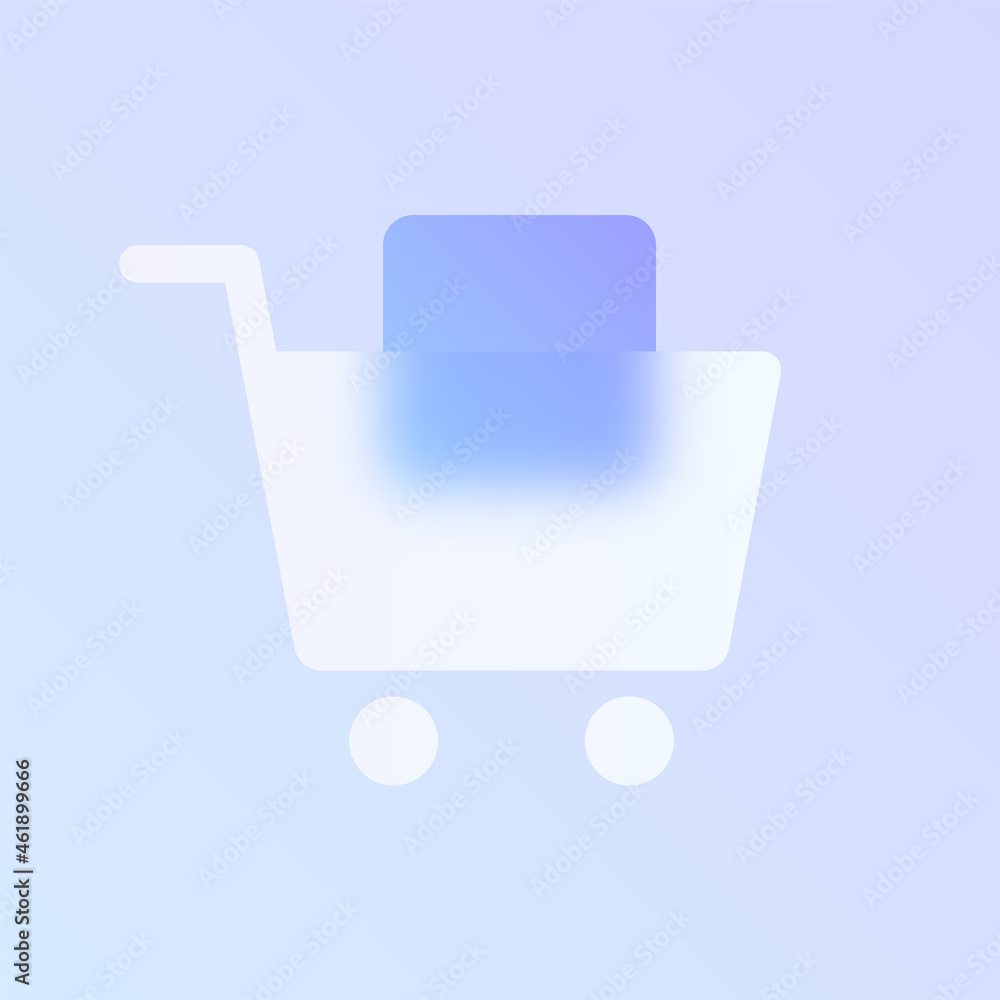 cart glass morphism trendy style icon. shopping cart color vector icon ...