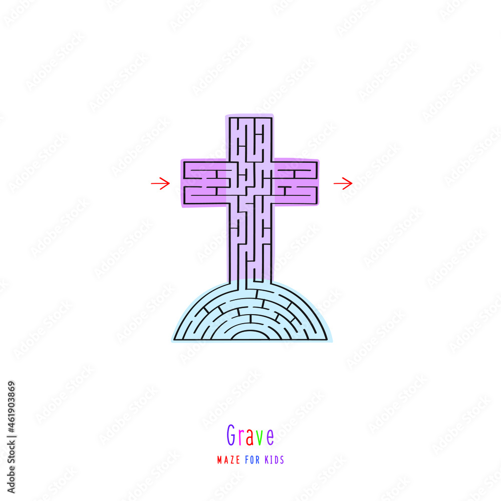 Abstract maze grave. Game for children and parents. Puzzle for kids ...