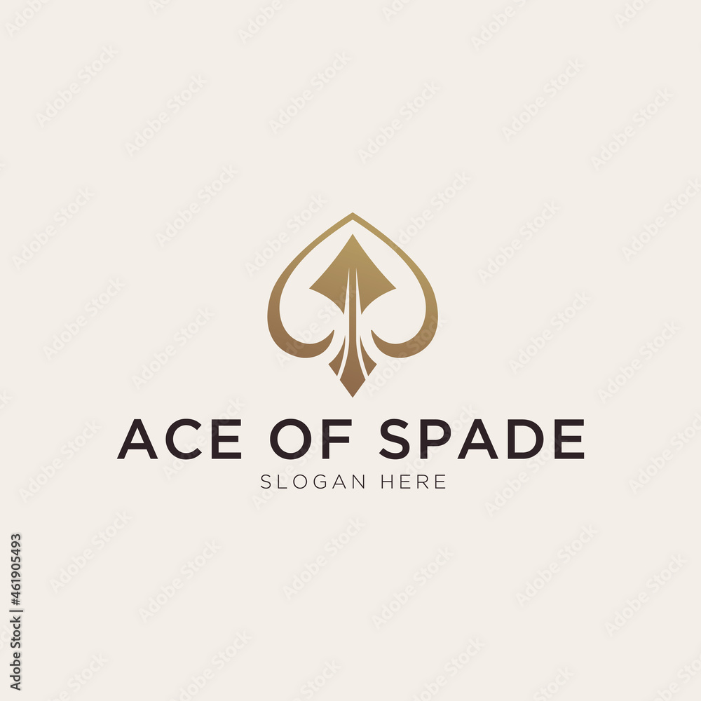Luxury ace of spade outline logo template Stock Vector | Adobe Stock