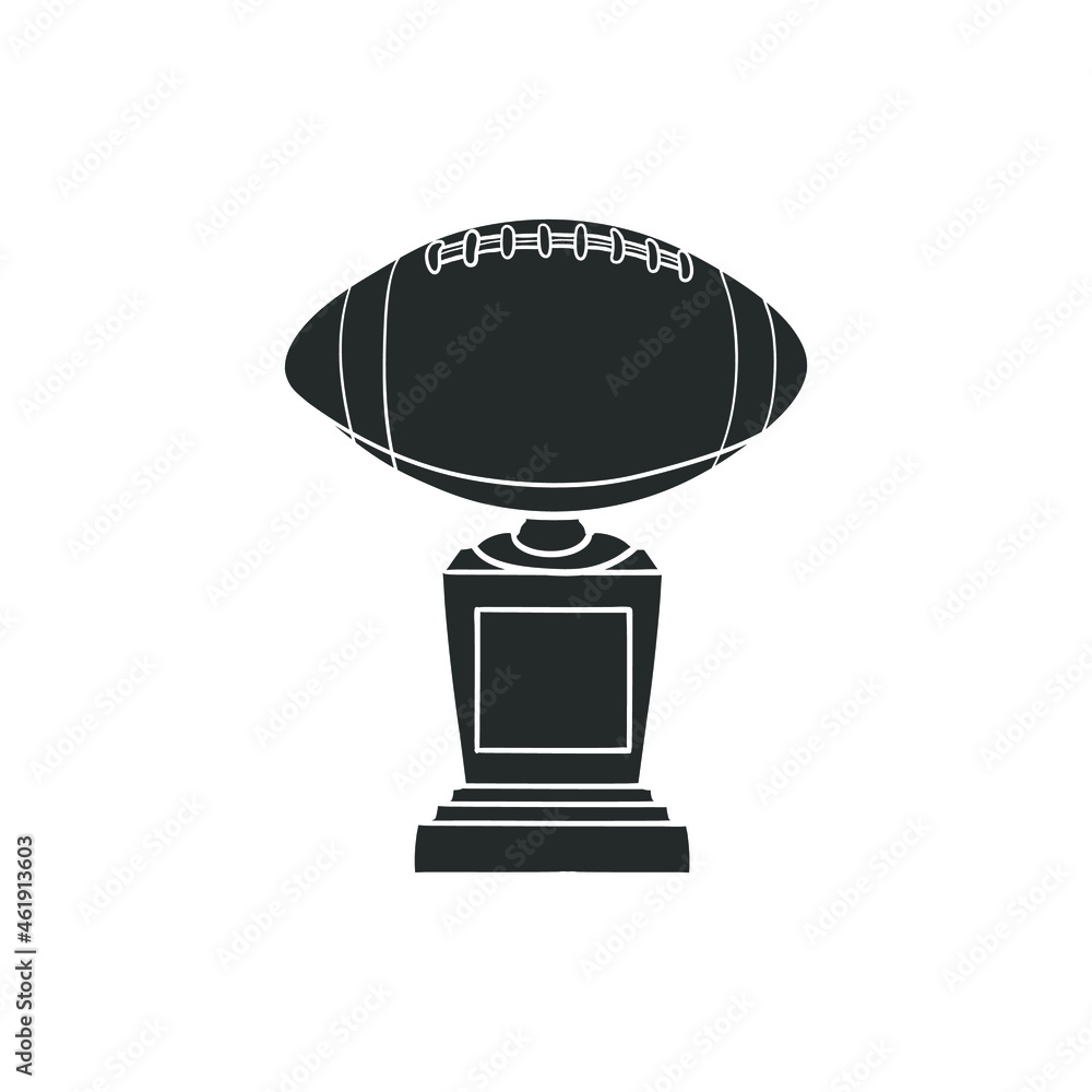 Football Trophy Icon Silhouette Illustration. American Award Vector ...