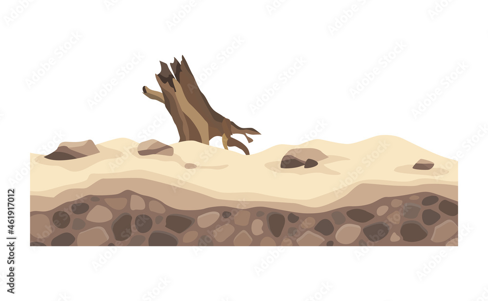 Game landscape. Cartoon design nature. Landscape of soil section ...