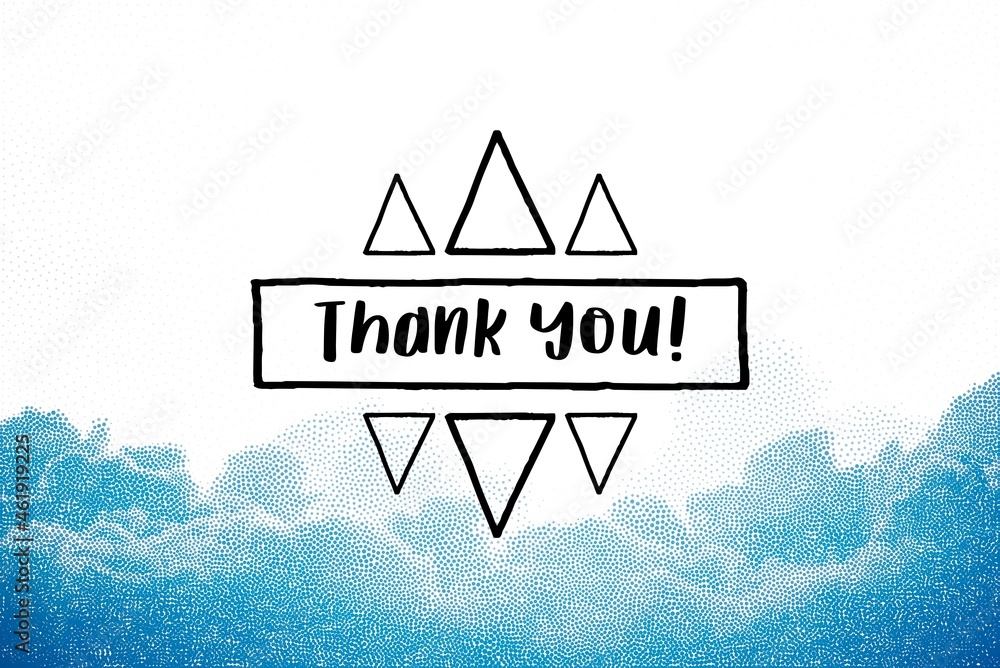 Thank You Card. Hand Written Lettering with retro background ...