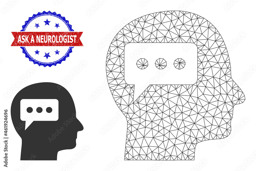 Triangular thinking brain model illustration, and bicolor textured Ask ...