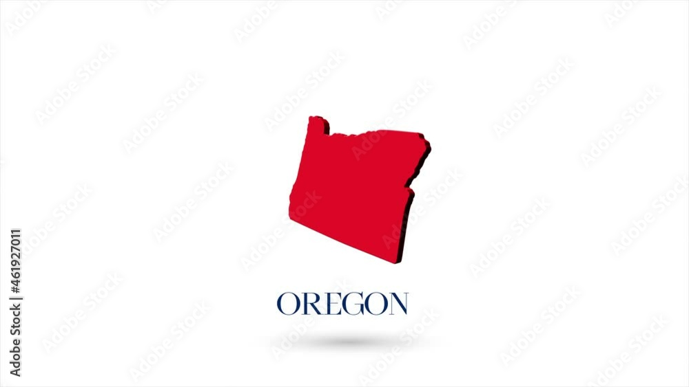 Vidéo Stock 3d animated flat map showing the state of Oregon from the ...