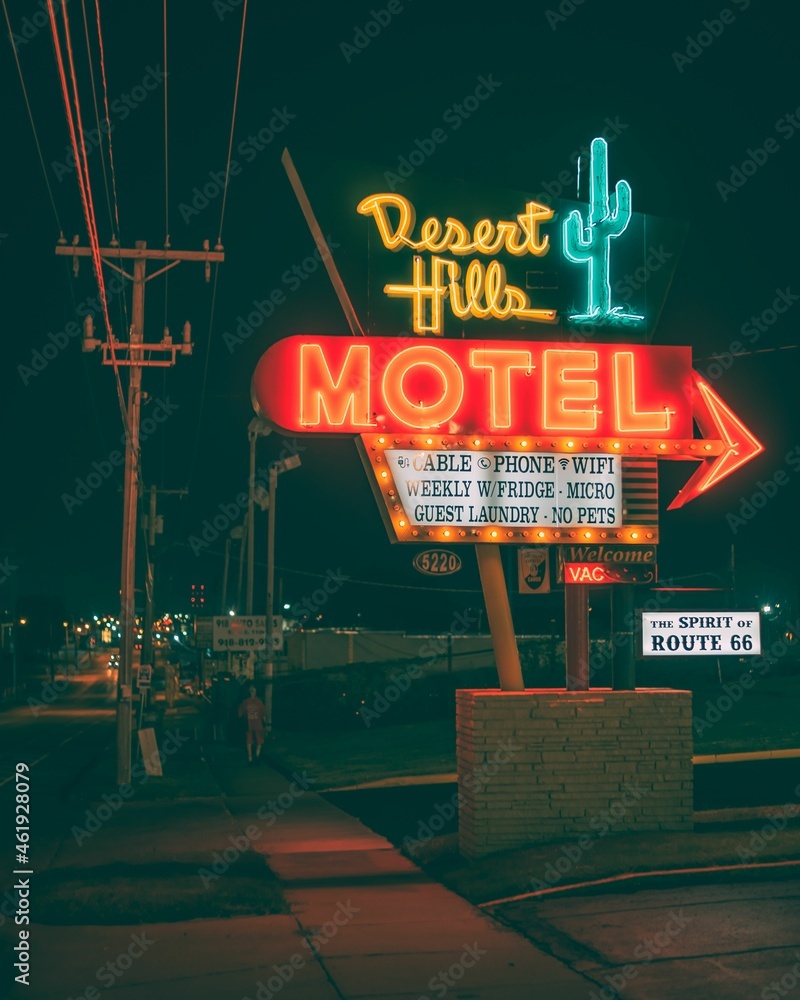 Motel Sign Night