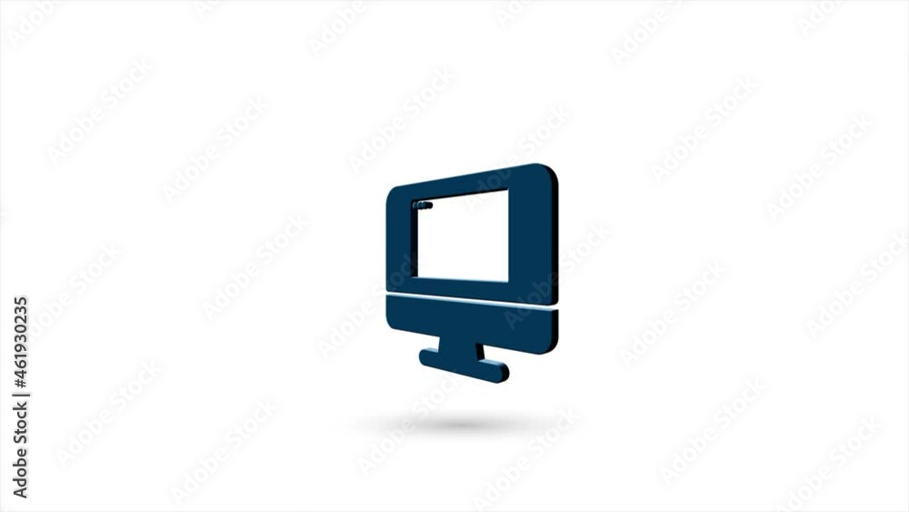 3d animated flat computer screen with browser window icon with shadow ...