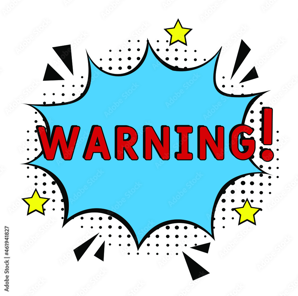 Warning, Font expression pop art. Warning in comic pop art style ...