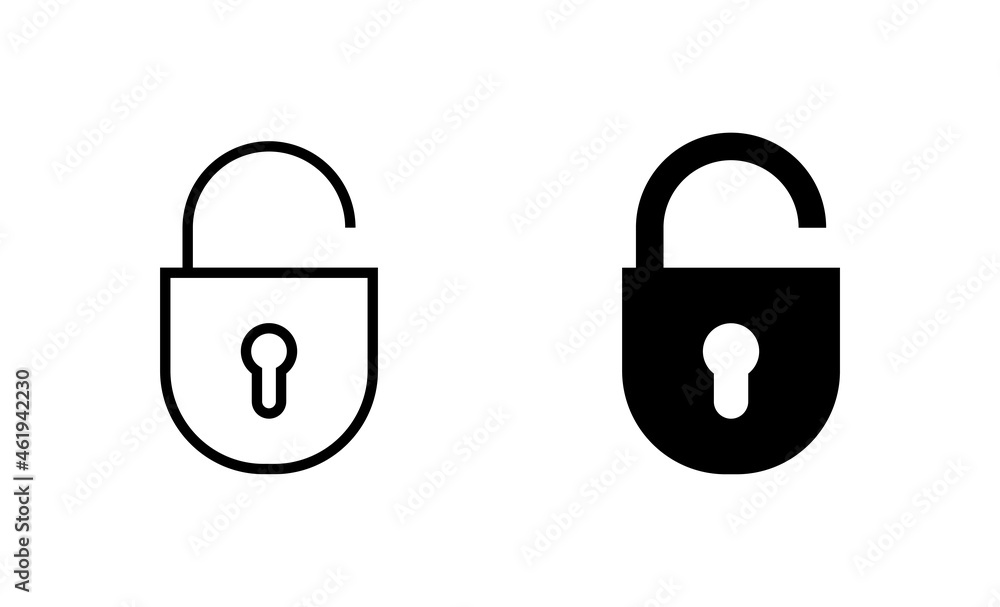 Unlock icons set. Unlock sign and symbol. unlocked padlock icon Stock ...