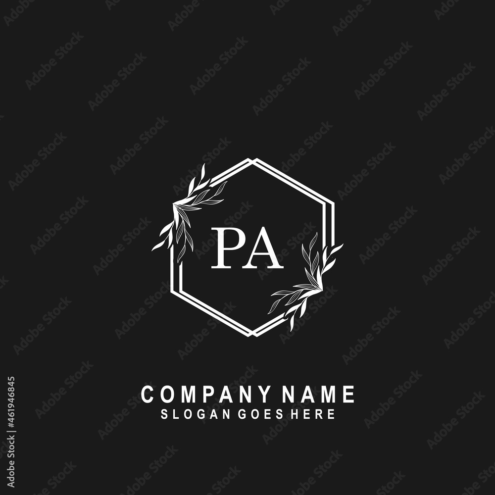 Initial letter PA Signature, beauty monogram and elegant logo design ...