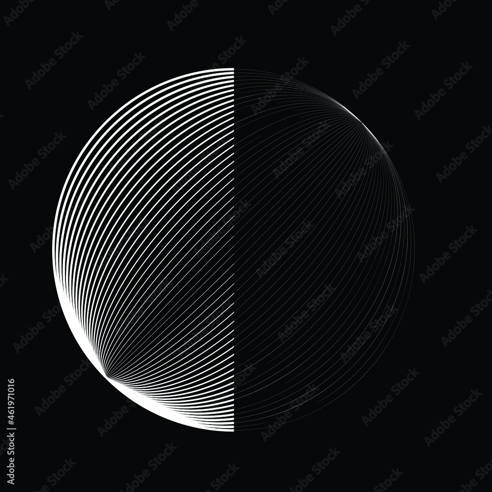 Lines in Semi Circle Form .Lunar phases. Vector Lines in Semi Circle ...