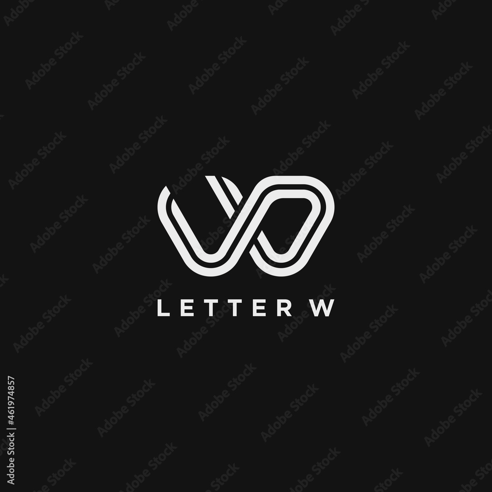 Letter W logo design. Linear creative minimal monochrome monogram ...