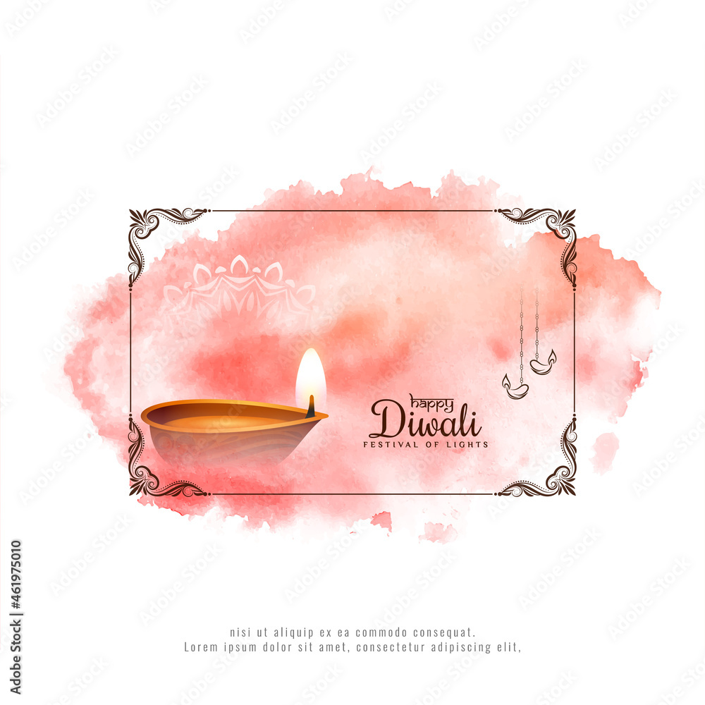 Happy Diwali festival celebration frame background design Stock Vector ...