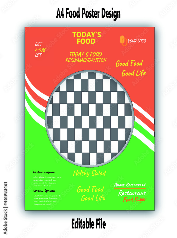 Food Delivery Flyer Pamphlet brochure design vector template in A4 size ...