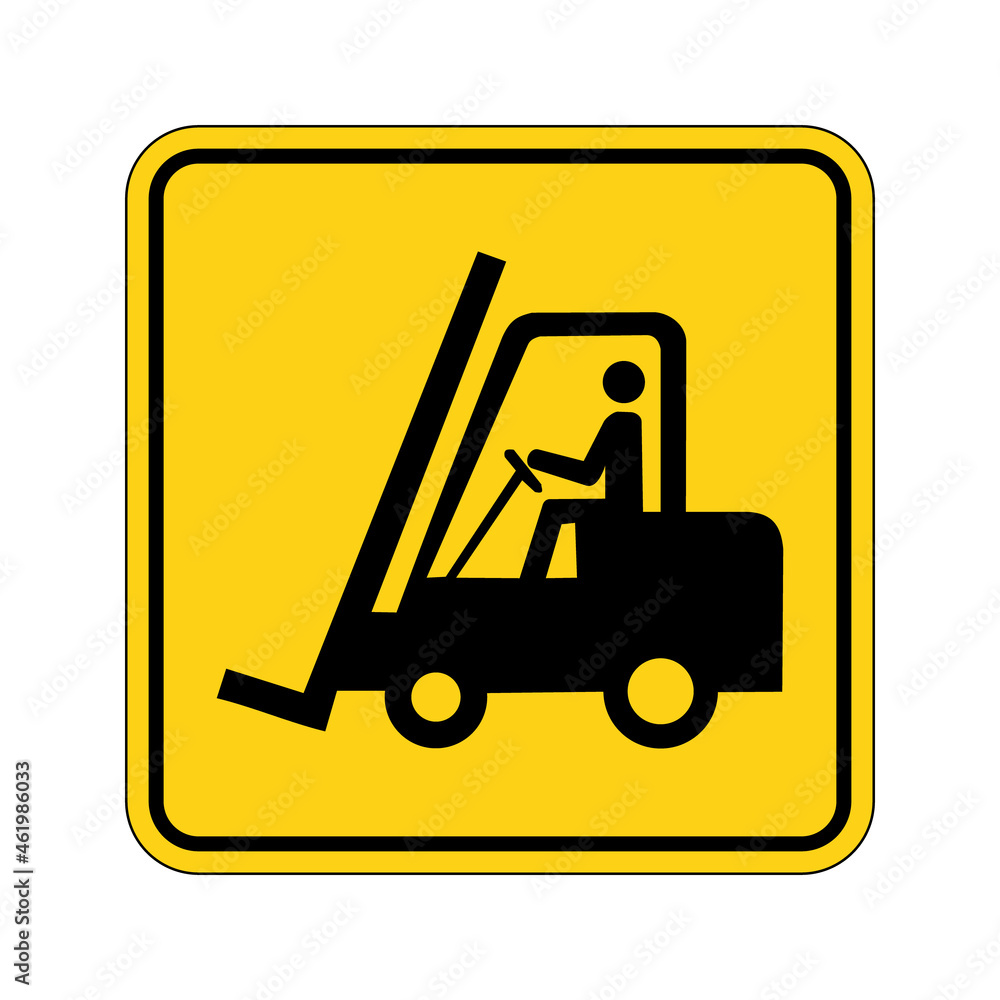 Forklift trucks and other industrial vehicles sign. Vector illustration ...