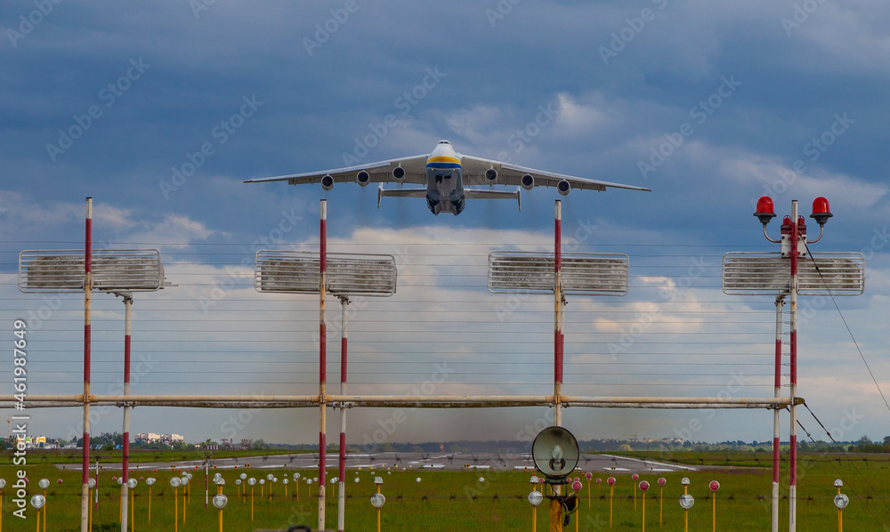 Kyiv, Ukraine - May 20, 2020: Ukrainian plane Antonov AN-225 Mriya fly ...