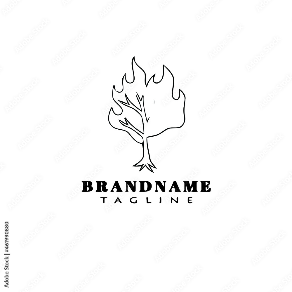 burning bush logo icon design template black isolated vector ...