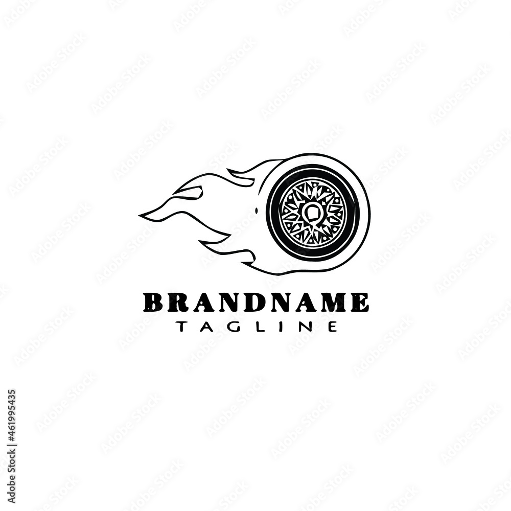 burnout logo cartoon icon design template black isolated vector Stock ...
