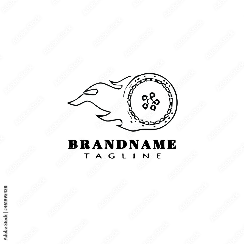burnout logo cartoon icon design template black isolated cute ...
