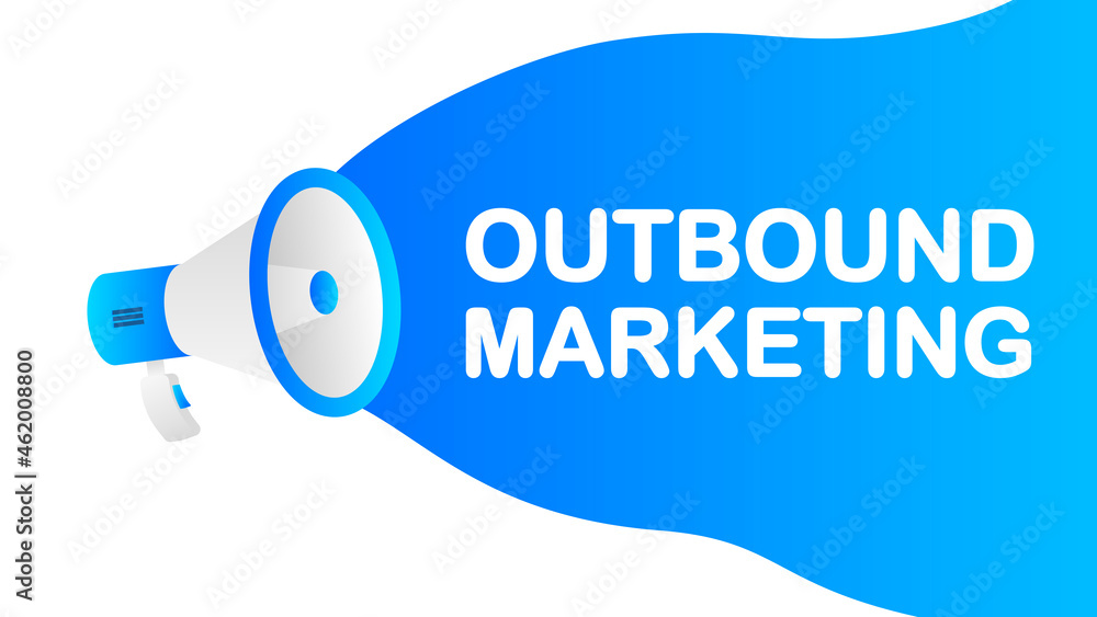 Outbound Marketing banner template. Marketing flyer with megaphone ...