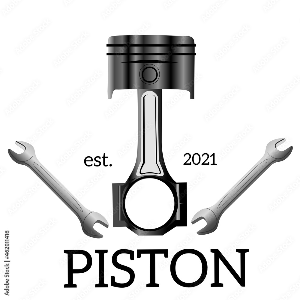 vector illustration of a piston with a wrench on the side, perfect for ...