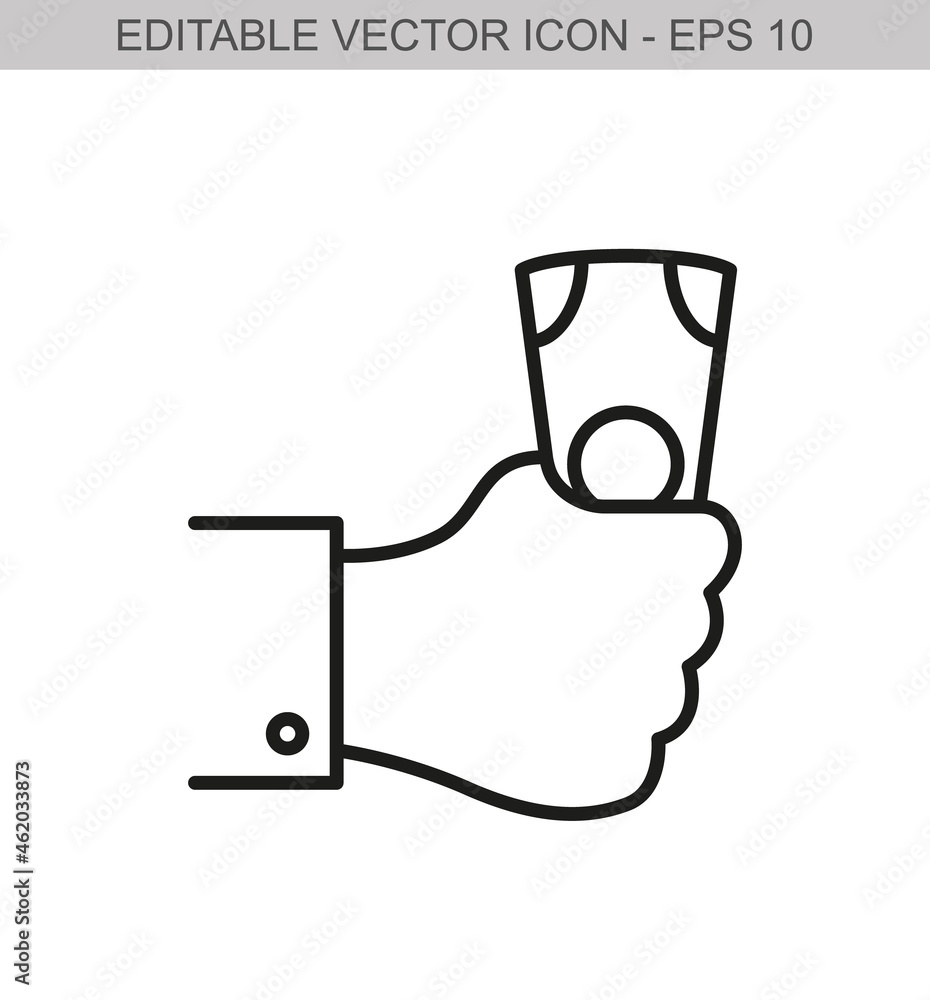 hand holding a banknote Stock Vector | Adobe Stock